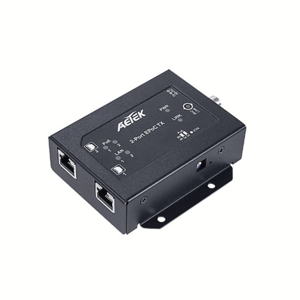 Aetek 2 Port EPoC Transmitter, 1 BNC, 2 RJ45, up to 1200m, PoE Pass Th – Modular Technology ...