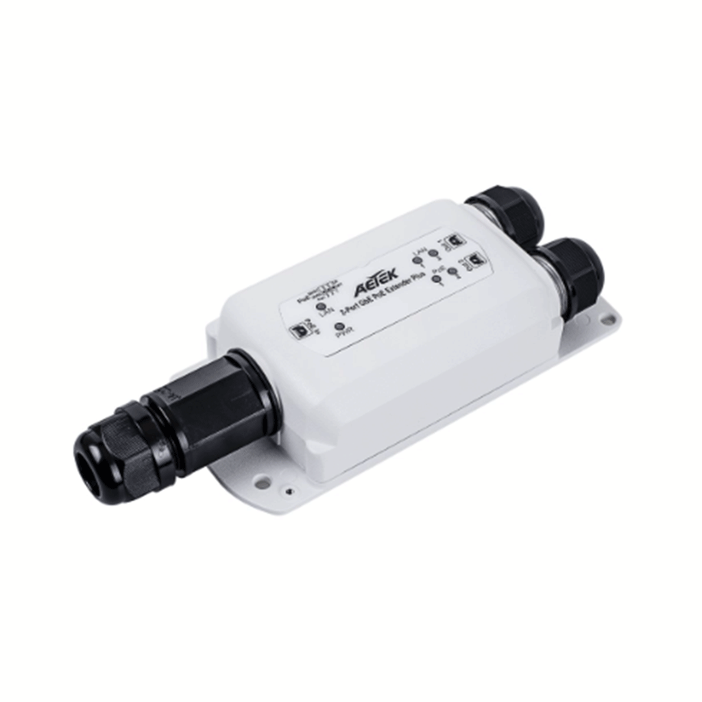 Aetek 1 to 2 Port Outdoor Passive 1Gbe PoE Extender, Daisy-chain, IP67 ...